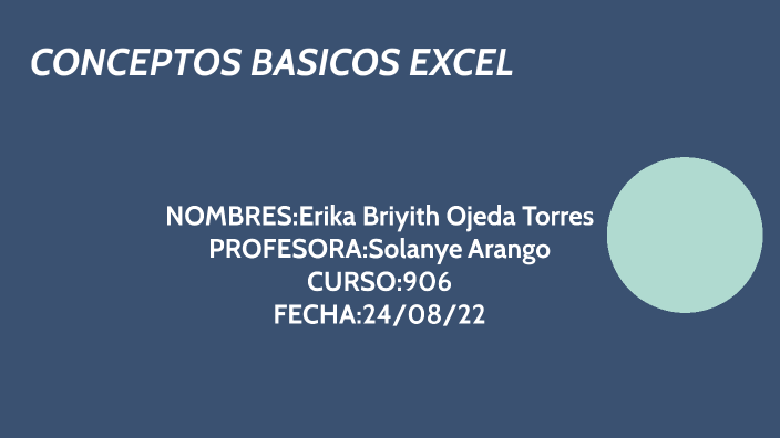 CONCEPTOS BASICOS EXCEL by erika briyith ojeda torres on Prezi