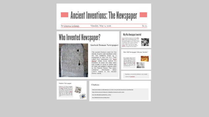 Ancient Inventions: The Newspaper by Gianna Gulasey on Prezi