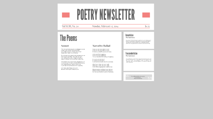 POETRY NEWSLETTER by Katelyn Muir on Prezi