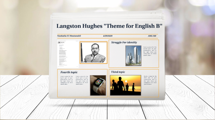 Langston Hughes "Theme for English B" by Nouhaila el moutaoukil on Prezi
