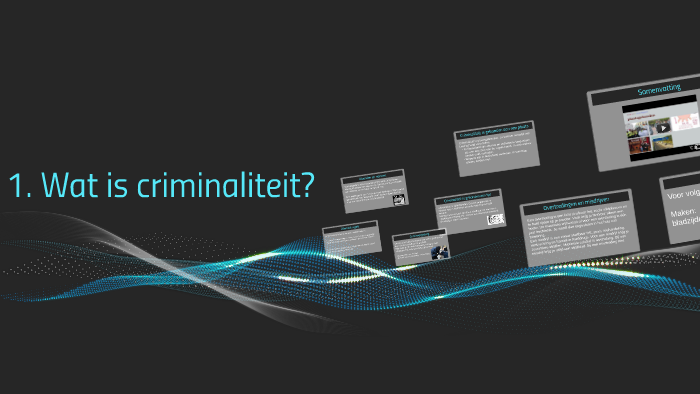 1. Wat is criminaliteit? by M Kanters on Prezi