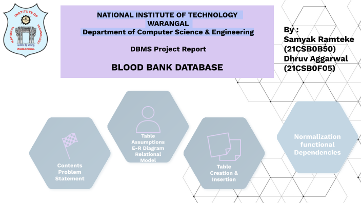 BLOOD BANK DATABASE by Samyak Ramteke on Prezi
