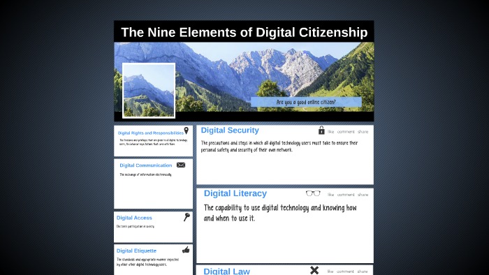 The Nine Elements of Digital Citizenship by Isabel Connor on Prezi