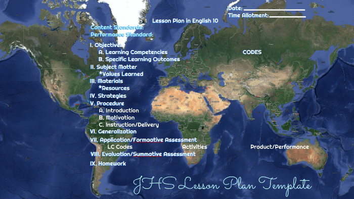 JHS Lesson Plan Template by Lord Cedrick Chavez on Prezi