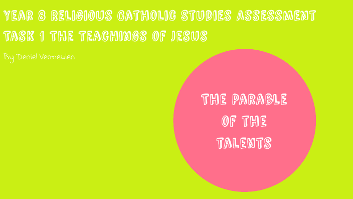 Year 8 Religious Catholic Studies Assessment Task 1 The Teachings of ...