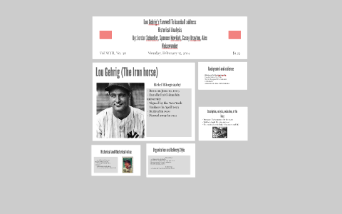 Lou Gehrig's Farewell To baseball address by jordan schueller on Prezi