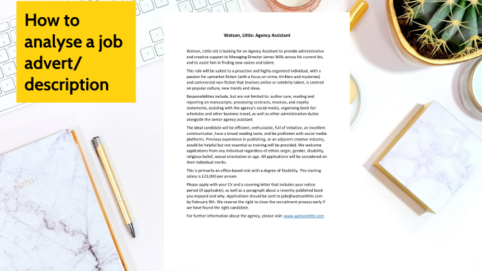 How to analyse a job advert/description by Sarah Blunt on Prezi