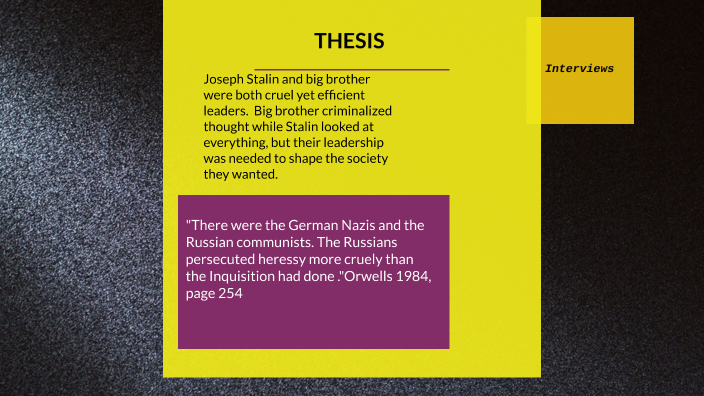 Stalin's leadership v.s. Big brothers leadership by kirsten McClellan ...