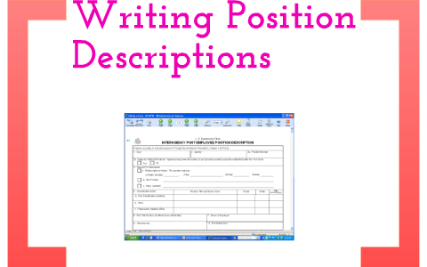Writing Position Descriptions by Cristina Stokes on Prezi