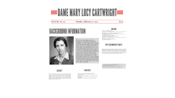 DAME MARY LUCY CARTWRIGHT by Anna Stribling on Prezi