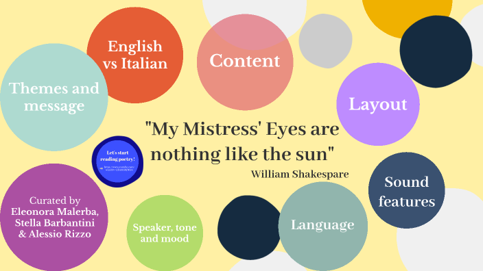 My mistress' eyes are nothing like - presentation by Eleonora Malerba ...