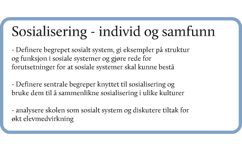 Sosiologi - kap 1. Sosialisering og sosiale systemer by Henning ...