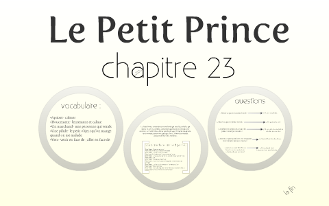 Le Petit Prince Chapitre 23 by Sabrina D on Prezi