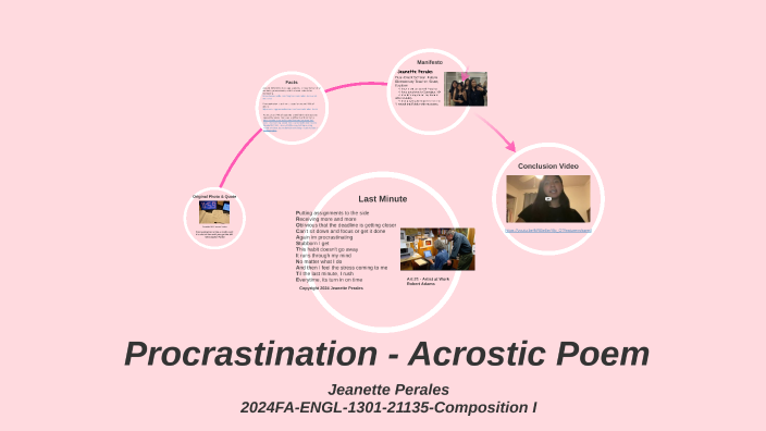 Procrastination - Acrostic Poem by Jeanette Perales on Prezi