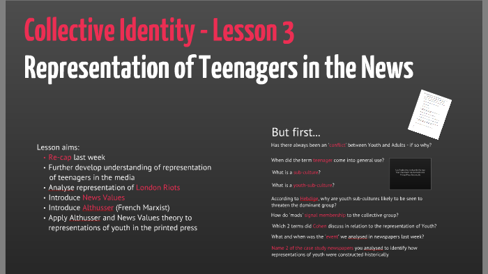 Lesson 3 Collective Identity: Study of the representation of teenagers ...