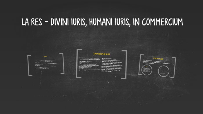 LA RES - DIVINI IURIS, HUMANI IURIS, IN COMMERCIUM by Brian Padilla ...