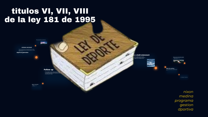 titulos VI, VII, VIII de la ley 181 de 1995 by Masquivo Medina on Prezi