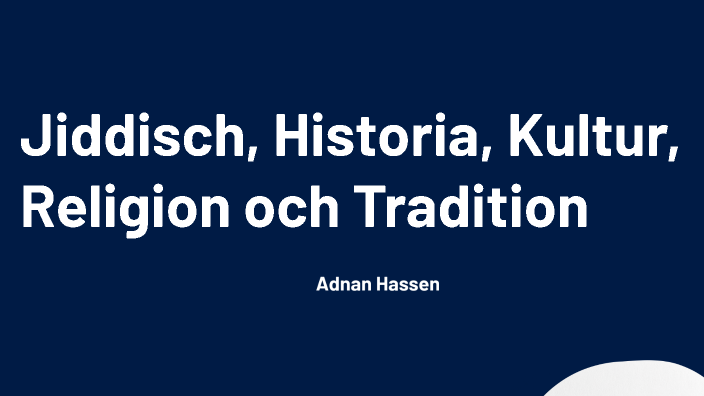 Jiddisch: Historia, Kultur, Religion och Tradition by Adnan Hasen REE2C ...
