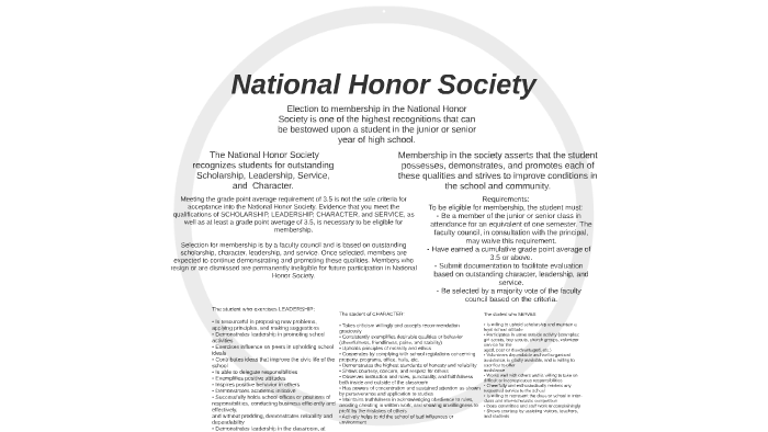 National Honor Society by Anna Chesson on Prezi