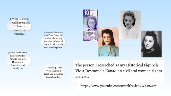 The person I reserched as my Historical Figure is: Viola Desmond a ...