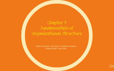 Chapter 3 - Fundamentals of Organizational Structure by Daniel Morrison ...