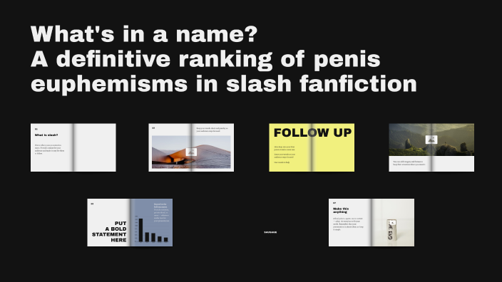 What's in a name? A definitive ranking of penis euphemisms in slash ...