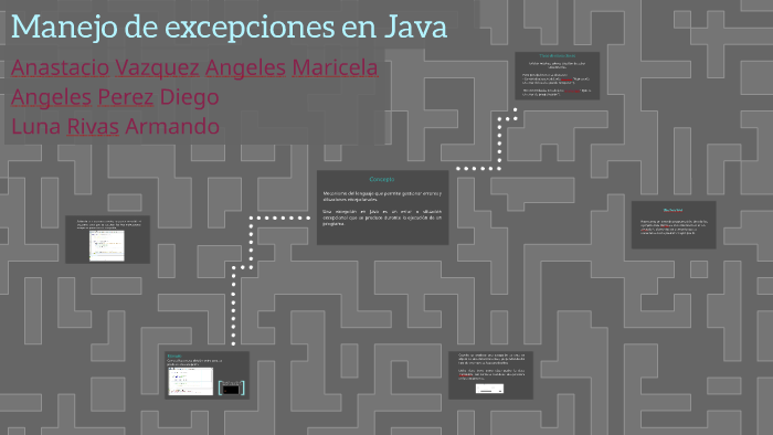 Manejo de excepciones en Java by Maricela Anastacio on Prezi