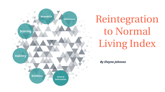 Reintegration to Normal Living Index by Elayna Johnson on Prezi