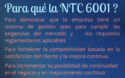 NTC 6001: Sistema de gestión by Miguel Galindo R. on Prezi