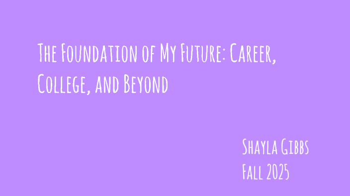 The Foundation of My Future: Career, College, and Beyond by Shayla ...