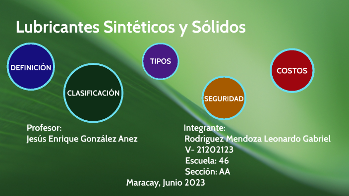 Lubricantes Sintéticos y Sólidos by LEONARDO GABRIEL RODRIGUEZ MENDOZA ...
