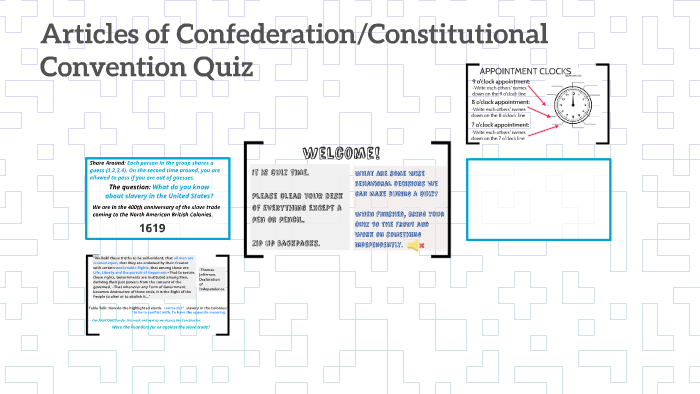 Articles of Confederation/Constitutional Convention Quiz by Amelia ...