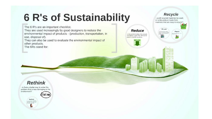 6 R's of Sustainability by Matthew Technology Teacher Beckett on Prezi