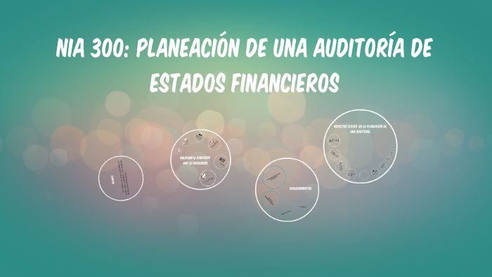NIA 300: Planeación de una auditoría de Estados Financieros by ...
