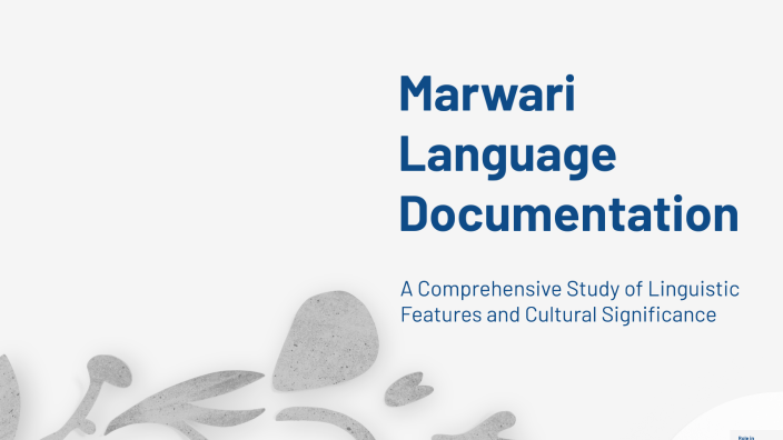 Marwari Language Documentation by alok rodiya on Prezi