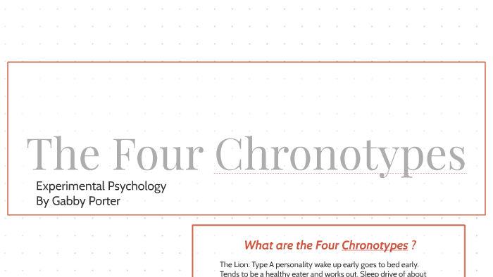 The Four Chronotypes by Gabi Porter on Prezi