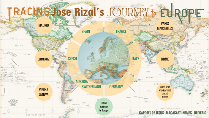 Tracing Jose Rizal's Journey to Europe by Moira Jane De Jesus on Prezi