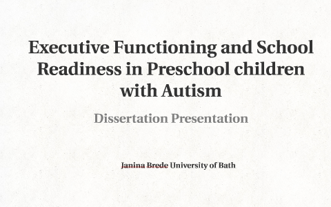 Executive Functioning and School Readiness in Preschool chil by Janina ...