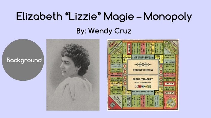 Wendy Cruz Famous Inventor - Elizabeth “Lizzie” Magie – Monopoly by ...