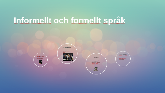 Informellt och formellt språk by Anna Lovén on Prezi
