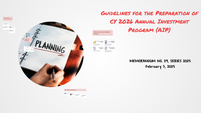 Guidelines for the Preparation of CY 2026 Annual Investment Program ...