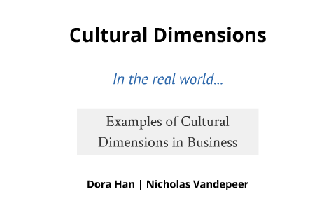Cultural Dimensions by Nicholas Vandepeer on Prezi