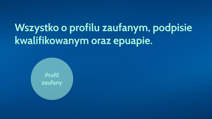 Profil zaufany, podpis kwalifikowany i epuap. by Magdalena Pracz on Prezi