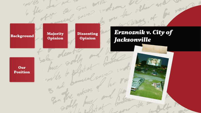 Anna-Lucia Kepler and Justin Cunningham, Erznoznik v. City of ...