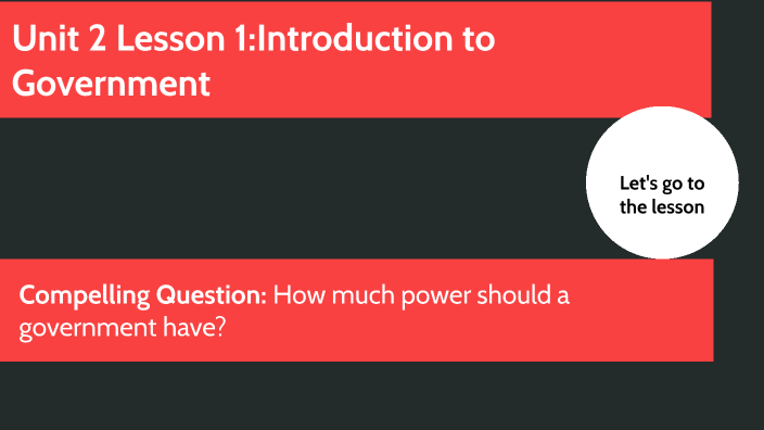 Unit 2 Lesson 1:Introduction to Government by Bernard Harris on Prezi