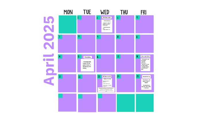 TAM April Engagement Calendar by Caroline Odom on Prezi