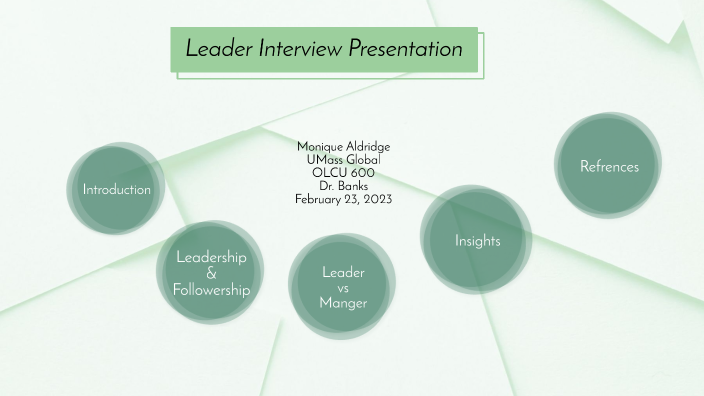 Leader Interview Presentation by Monique Aldridge on Prezi