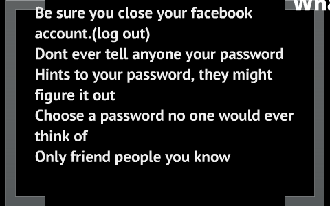 How to stay safe on Facebook by Andrea Newsom on Prezi