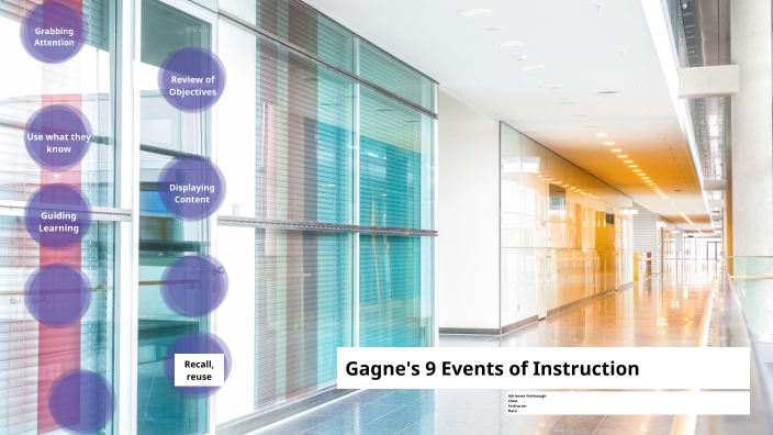 Gange's 9 Events of Instruction by adrianna kimbrough on Prezi