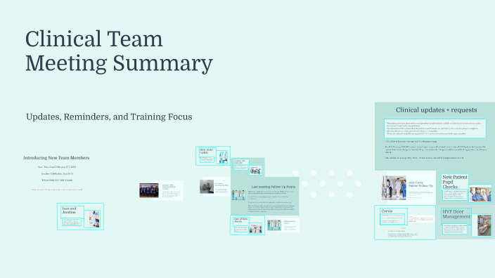 Clinical Team Meeting Summary by Elizabeth Lim on Prezi